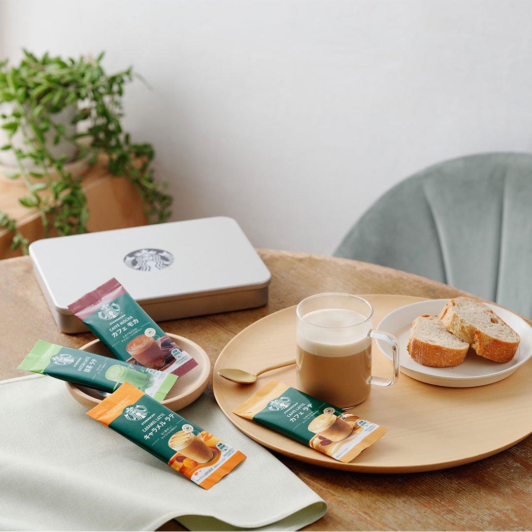Starbucks Premium Mixes Sampler Instant Tea & Coffee Packets Gift Box